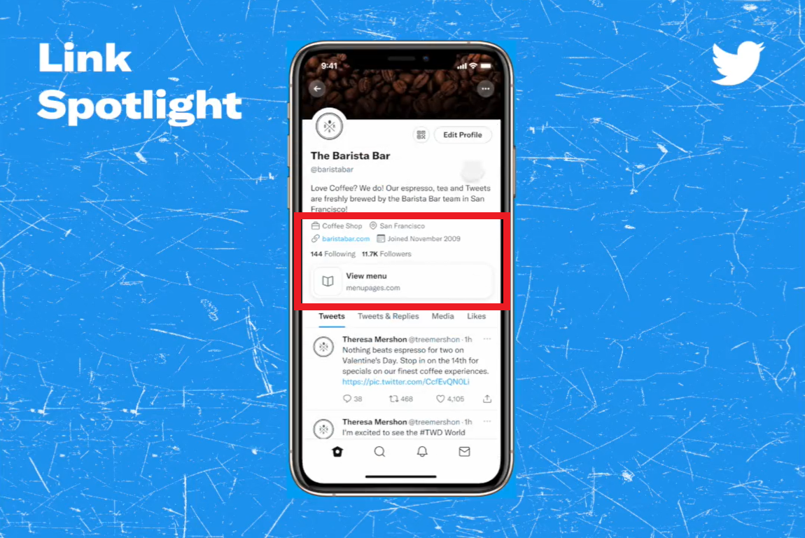 【最新ニュース】Twitter、プロフィール欄にタッチポイントを追加できる機能「Link Spotlight」の追加を発表（米国）